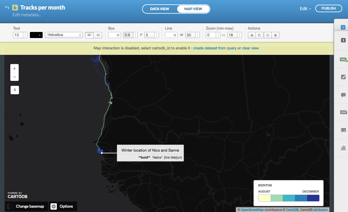 How to use CartoDB to visualize animal tracking data - Storybench