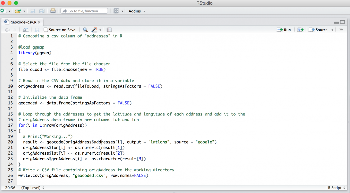 How to geocode a csv of addresses in R - Storybench