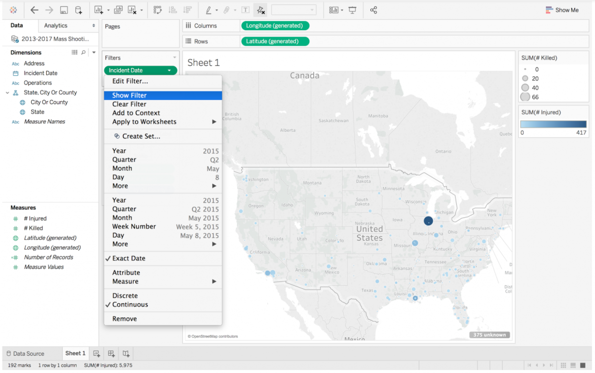 How to build a map and use filters in Tableau Public - Storybench