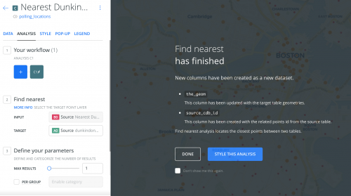 How to do basic distance analysis in Carto using polling locations and ...