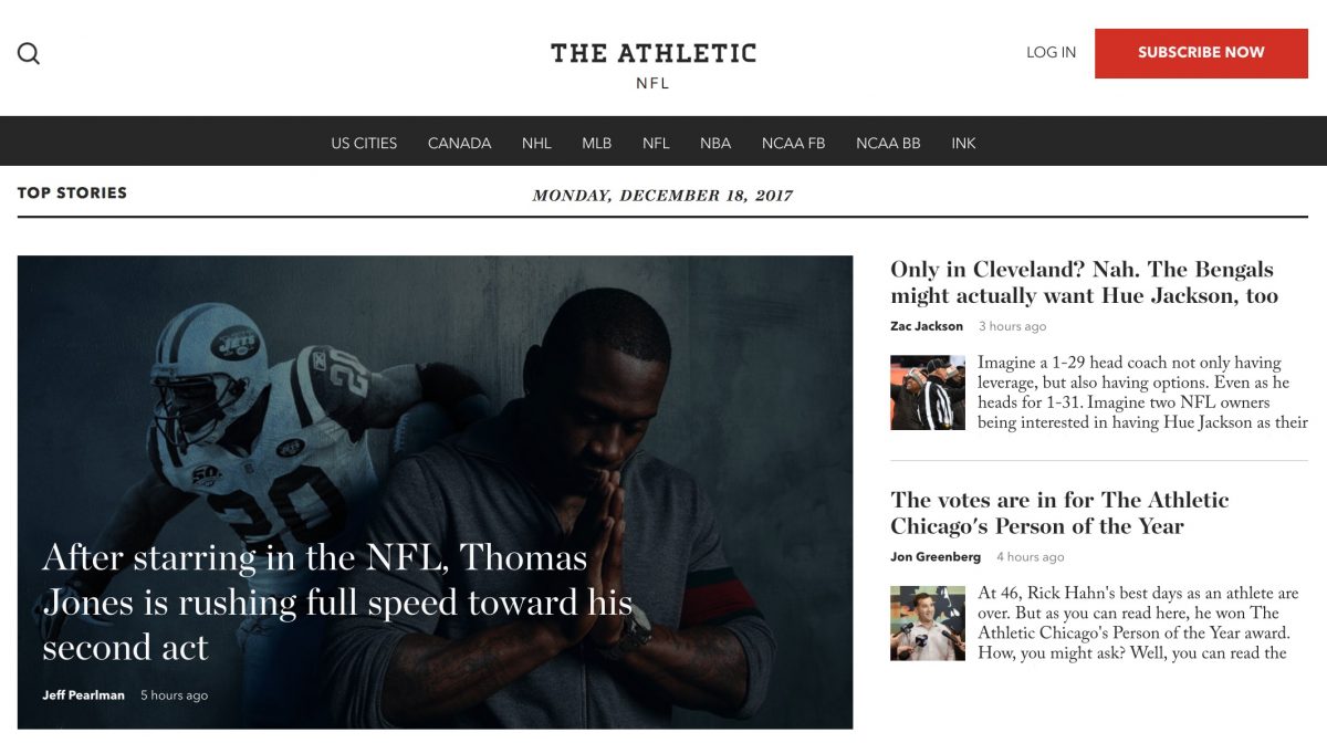 The Athletic hopes to solve sports reporting with fewer ads and deeper ...