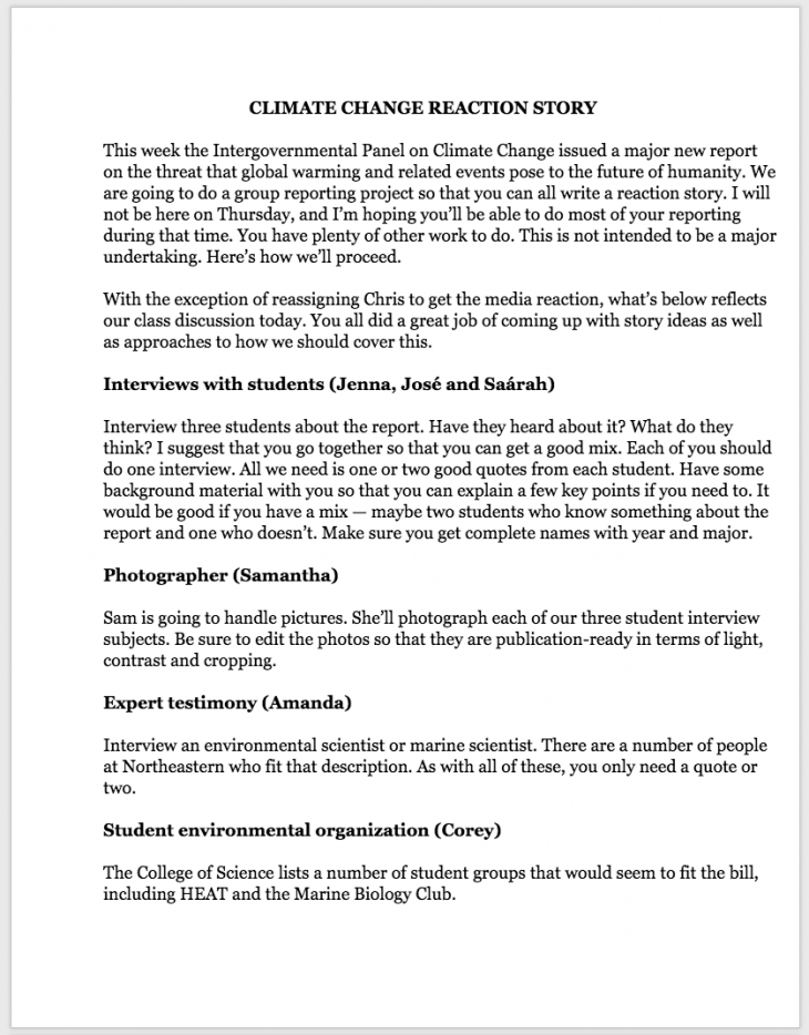 For journalism students reporting on climate change, a self-taught ...