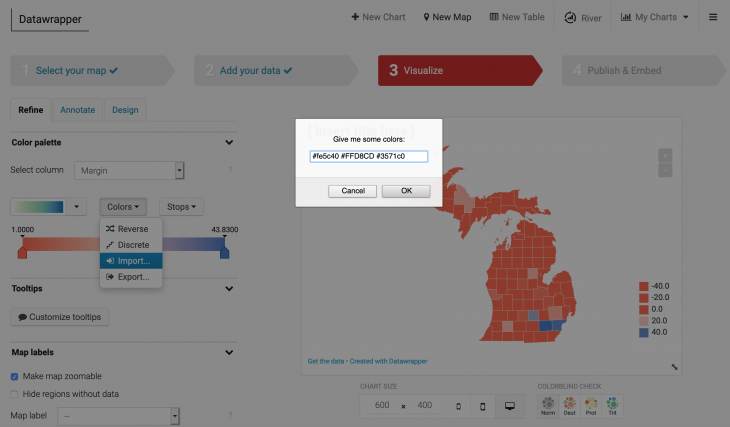 How to build margin of victory election maps with Datawrapper - Storybench