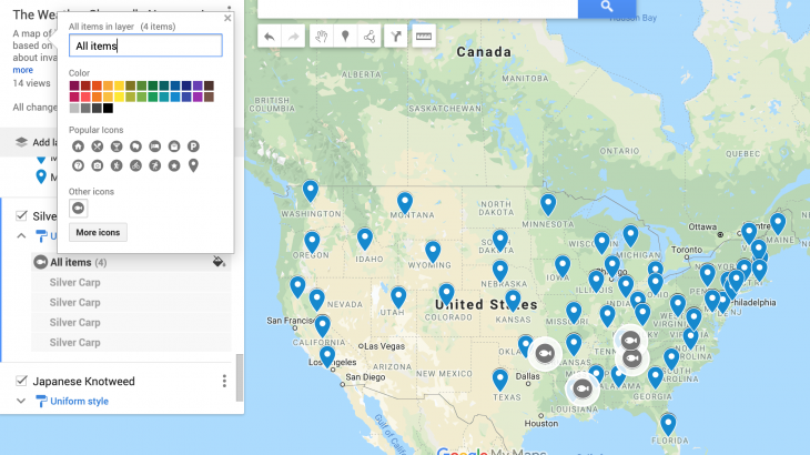 How to make a multilayered Google My Map using news articles on invasive species - Storybench