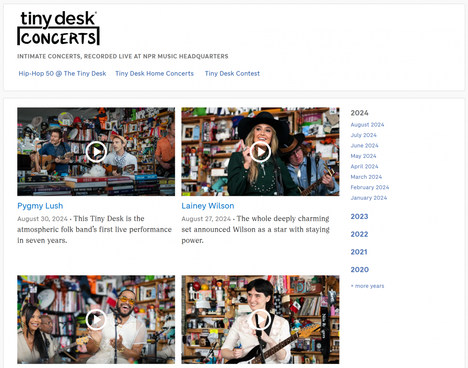 How I scraped and visualized over 1,500 NPR Tiny Desk concerts - Storybench